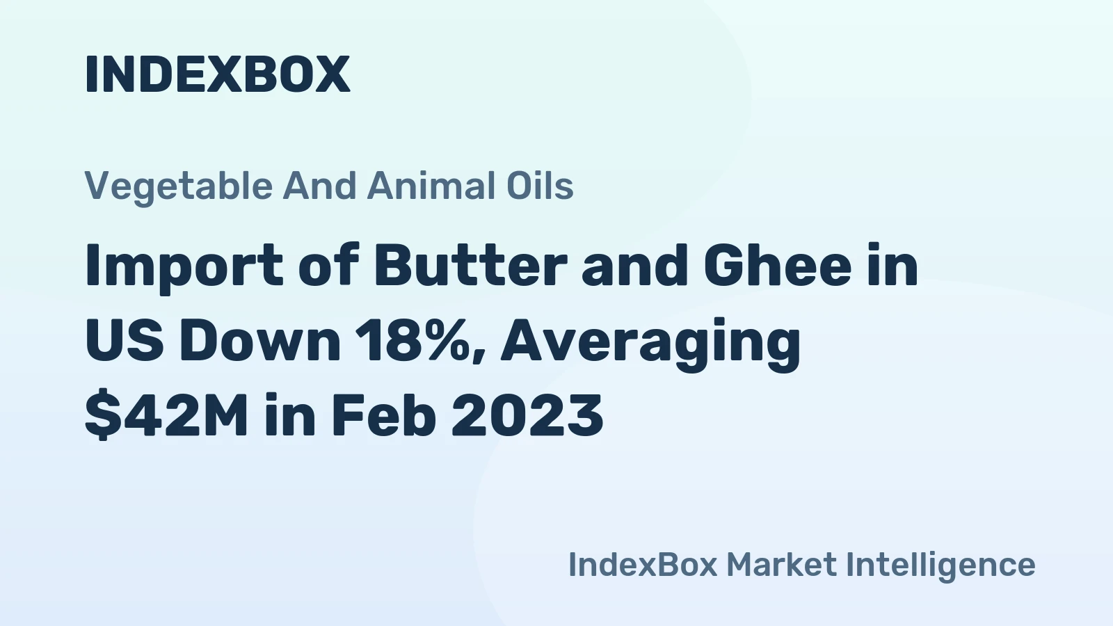 Import of Butter and Ghee in US Down 18%, Averaging $42M in Feb 2023