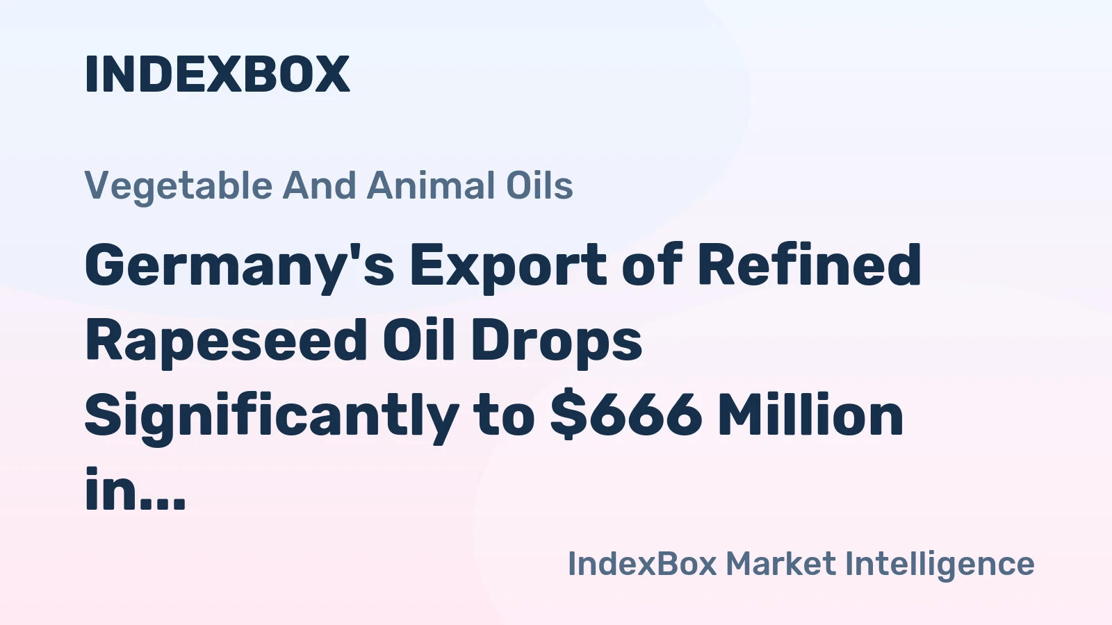 Germany's Export of Refined Rapeseed Oil Drops Significantly to $666 Million in 2024
