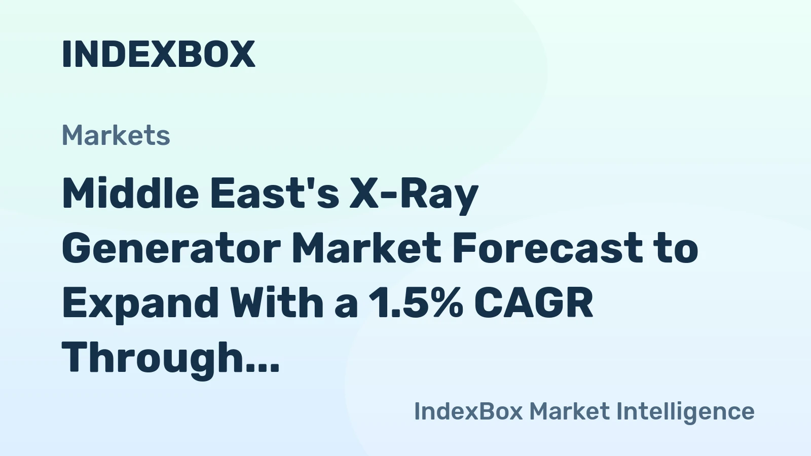 Middle East's X-Ray Generator Market Forecast to Expand With a 1.5% CAGR Through 2035