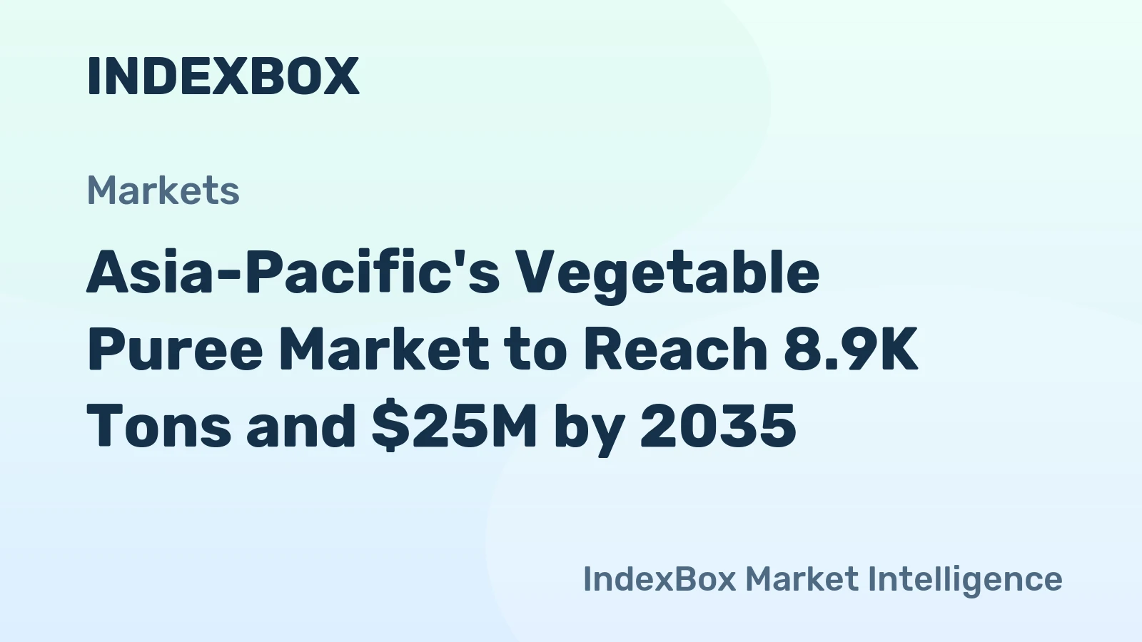 Asia-Pacific's Vegetable Puree Market to Reach 8.9K Tons and $25M by 2035