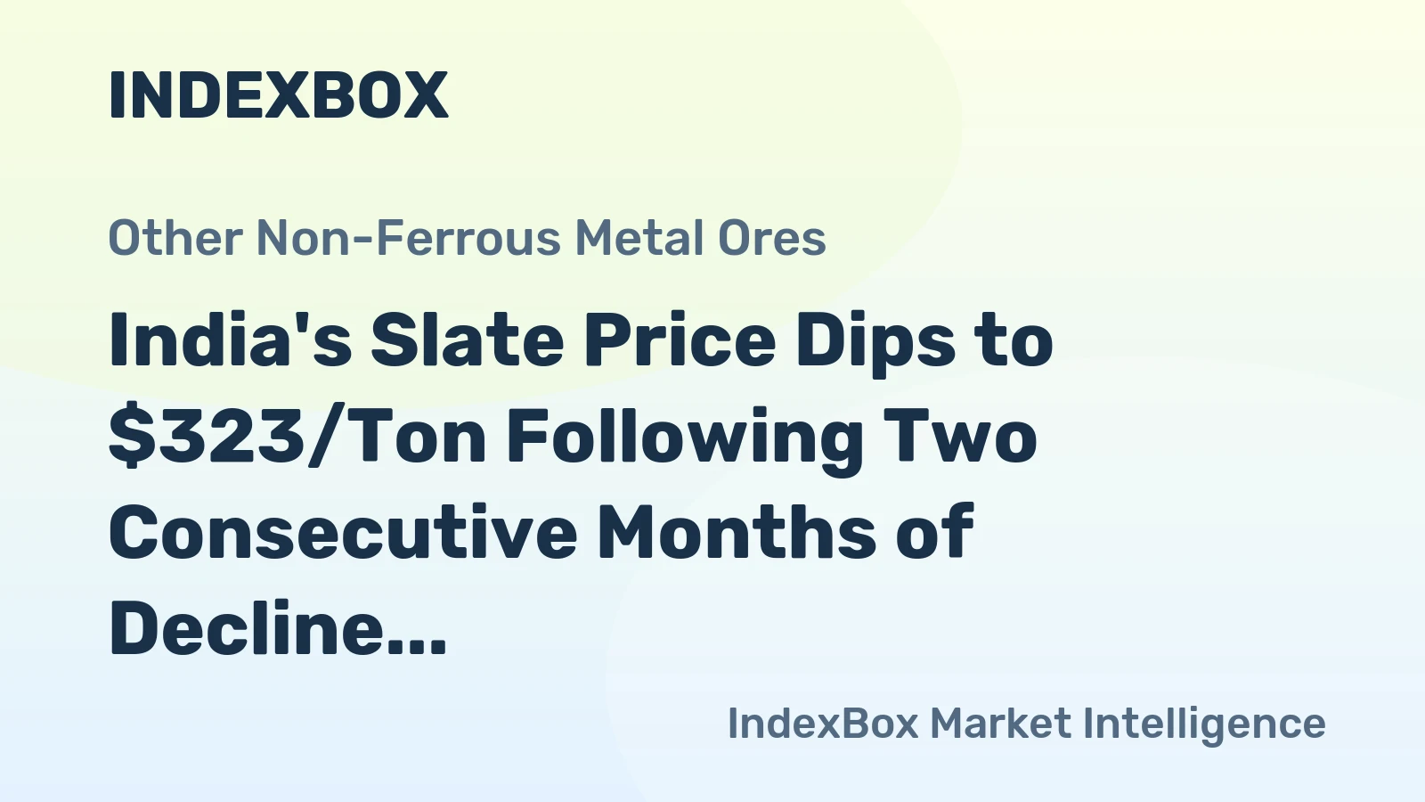 India's Slate Price Dips to $323/Ton Following Two Consecutive Months of Decline