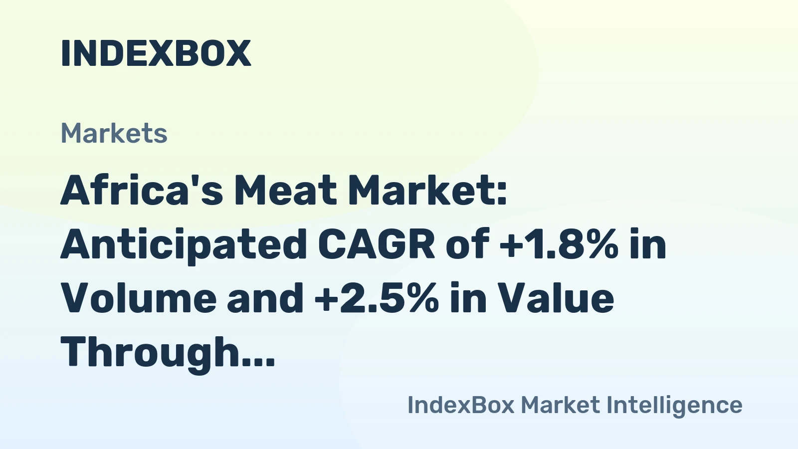 Africa's Meat Market: Anticipated CAGR of +1.8% in Volume and +2.5% in Value Through 2035