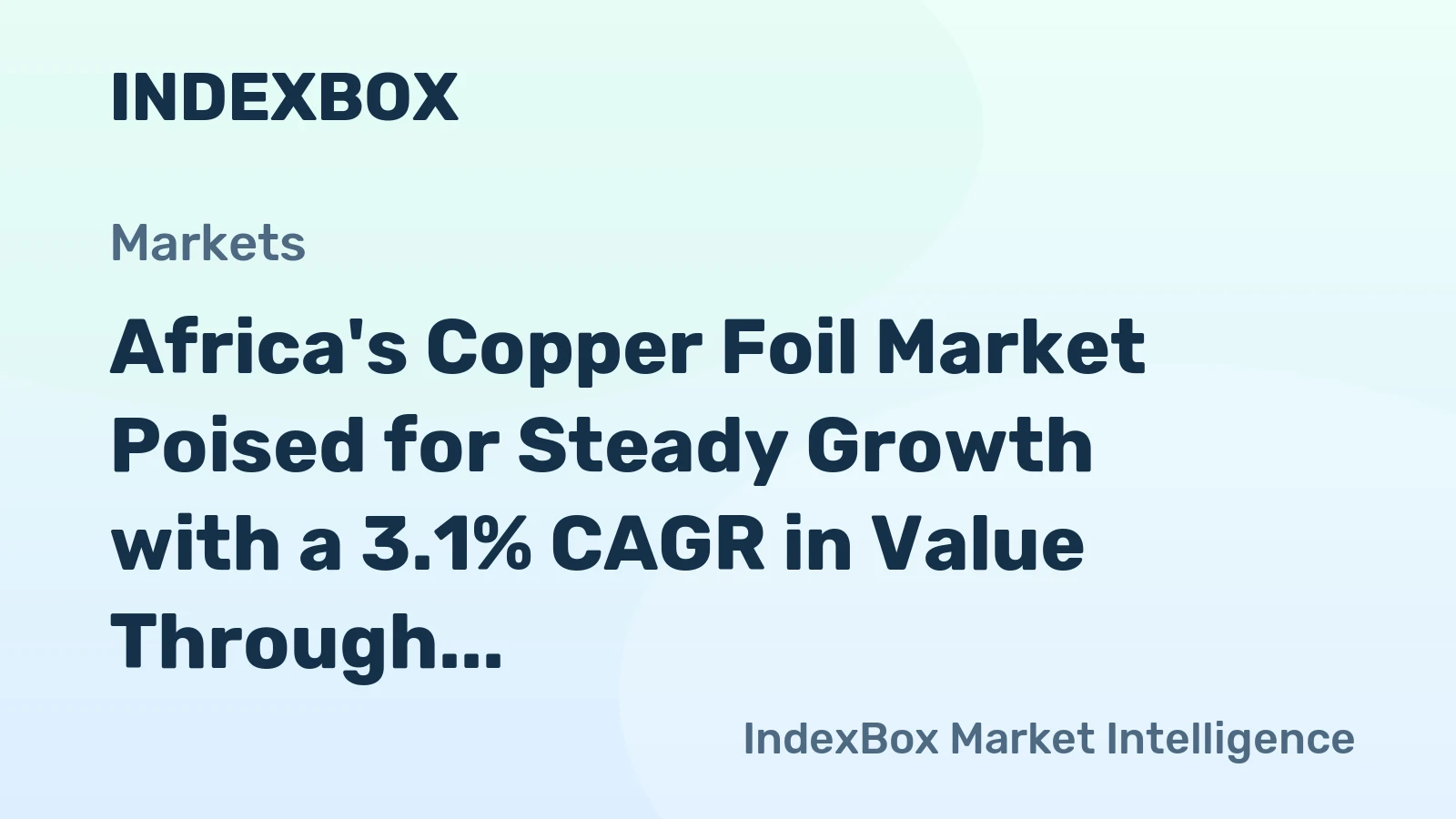 Africa's Copper Foil Market Poised for Steady Growth with a 3.1% CAGR in Value Through 2035