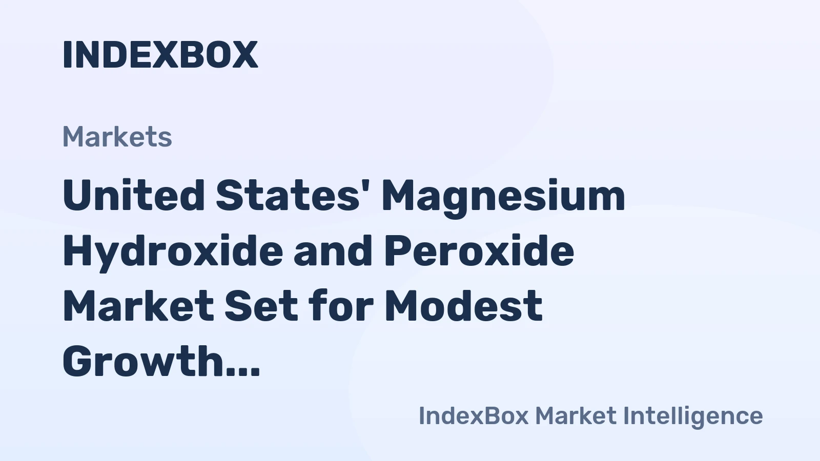 United States' Magnesium Hydroxide and Peroxide Market Set for Modest Growth to 32K Tons and $33M