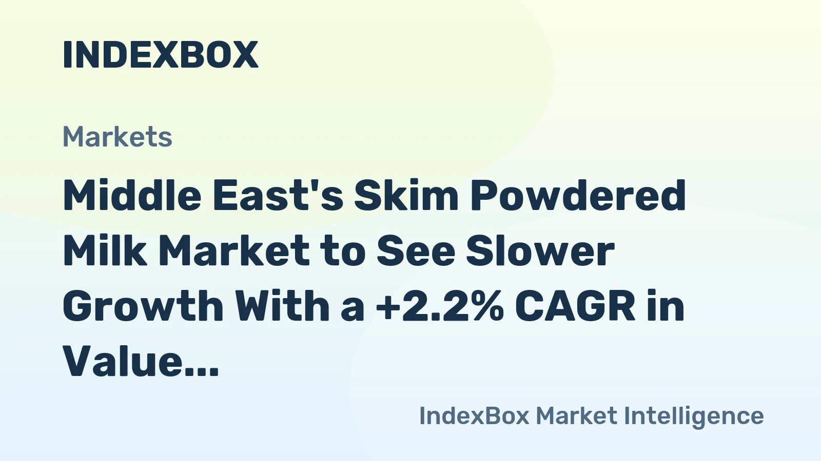 Middle East's Skim Powdered Milk Market to See Slower Growth With a +2.2% CAGR in Value Through 2035