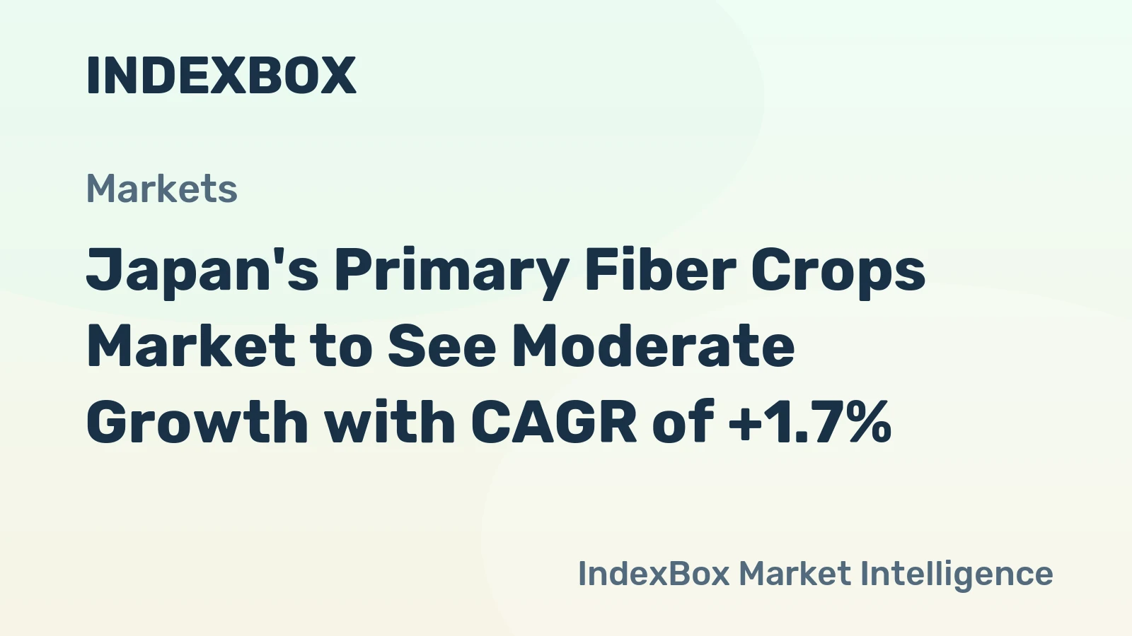 Japan's Primary Fiber Crops Market to See Moderate Growth with CAGR of +1.7%