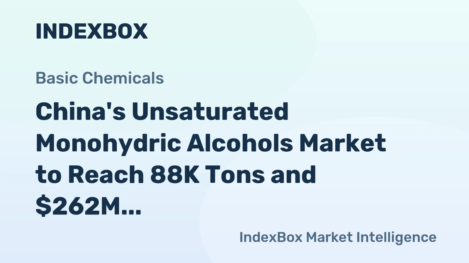 China's Unsaturated Monohydric Alcohols Market to Reach 88K Tons and $262M by 2035