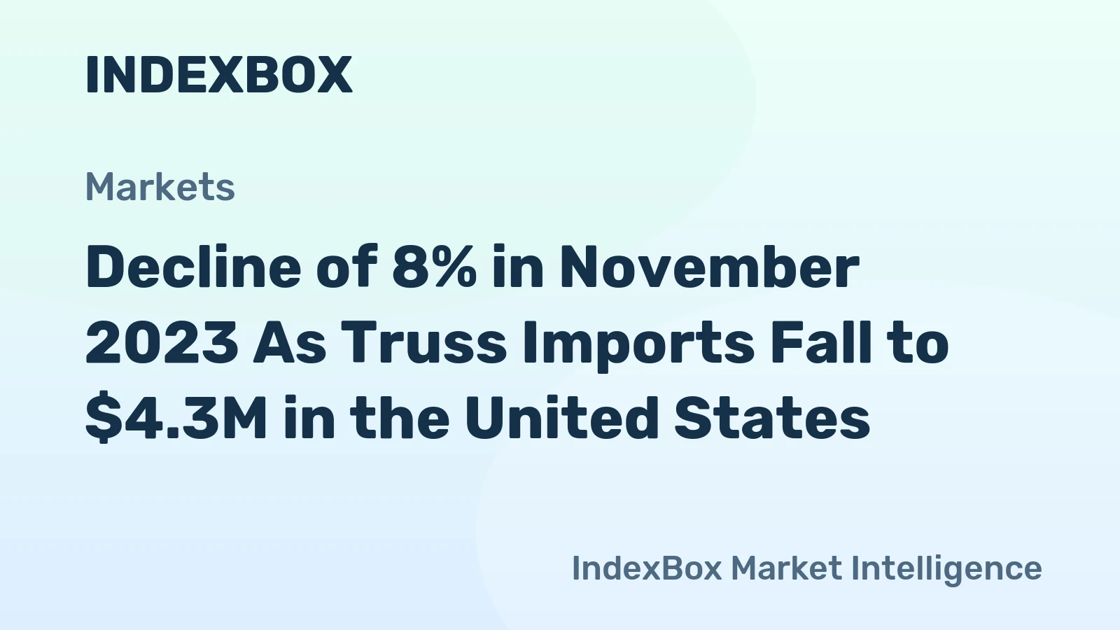 Decline of 8% in November 2023 As Truss Imports Fall to $4.3M in the United States