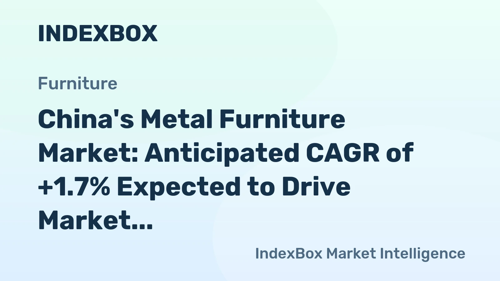 China's Metal Furniture Market: Anticipated CAGR of +1.7% Expected to Drive Market Volume to 5.1M Tons by 2035