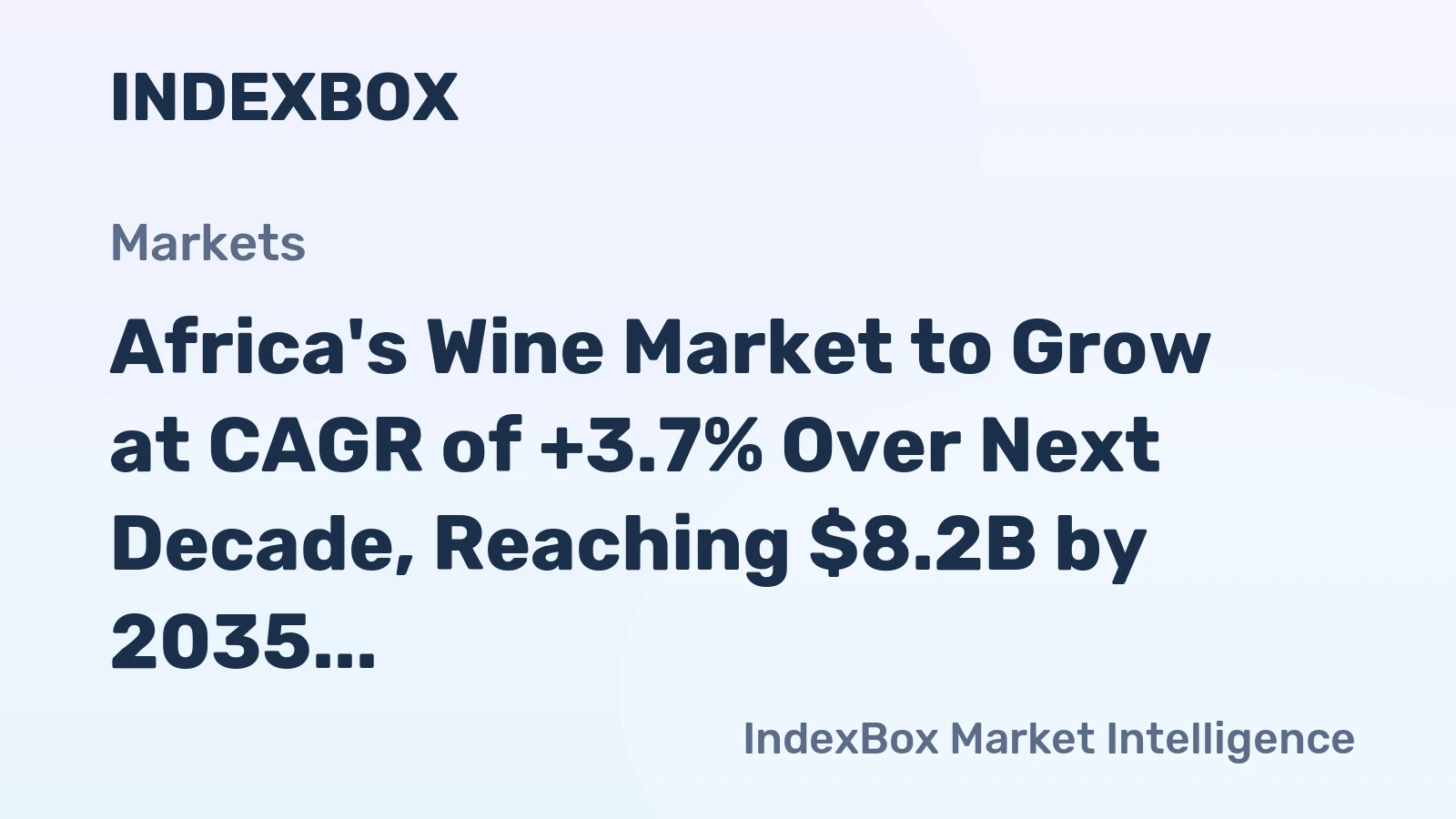 Africa's Wine Market to Grow at CAGR of +3.7% Over Next Decade, Reaching $8.2B by 2035