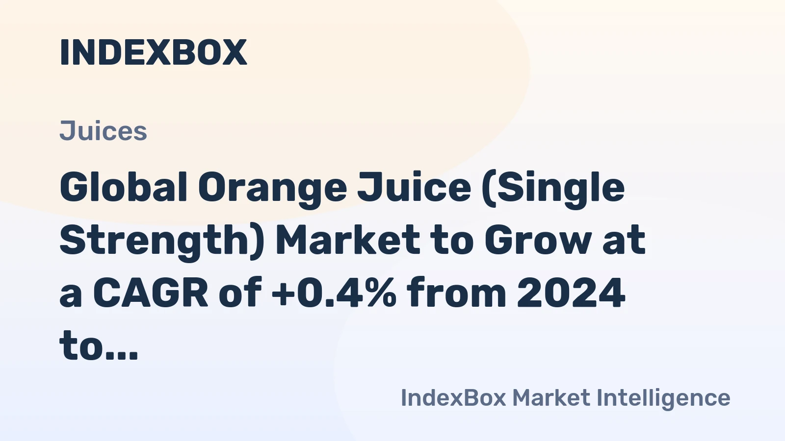 Global Orange Juice (Single Strength) Market to Grow at a CAGR of +0.4% from 2024 to 2035, Reaching 4M Tons