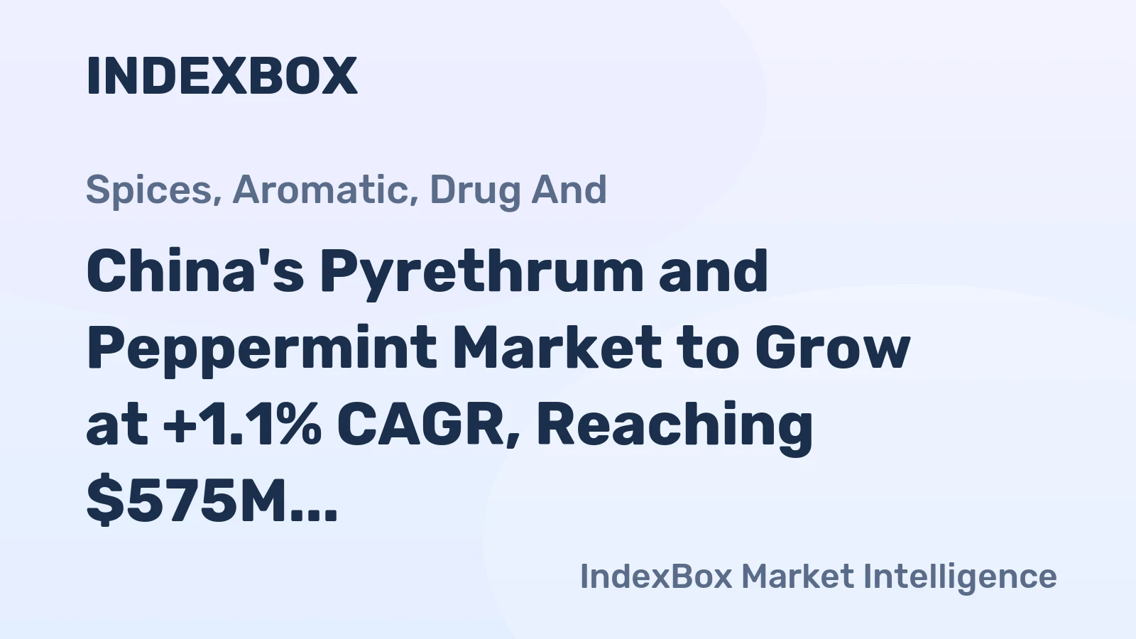 China's Pyrethrum and Peppermint Market to Grow at +1.1% CAGR, Reaching $575M by 2035