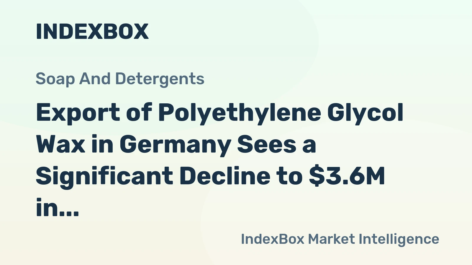 Export of Polyethylene Glycol Wax in Germany Sees a Significant Decline to $3.6M in October 2023