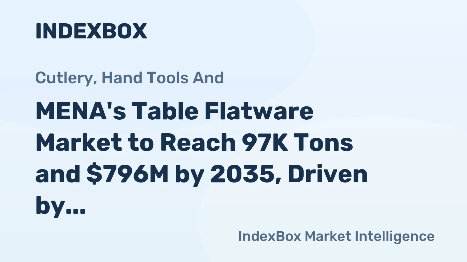MENA's Table Flatware Market to Reach 97K Tons and $796M by 2035, Driven by Increasing Demand