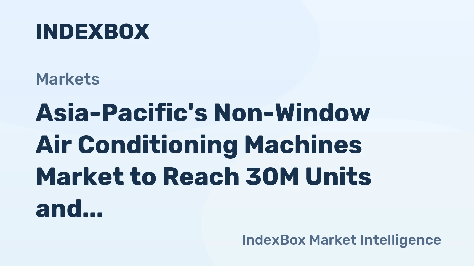 Asia-Pacific's Non-Window Air Conditioning Machines Market to Reach 30M Units and $20.3B by 2035, Forecasted Growth at +4.2% and +4.9%