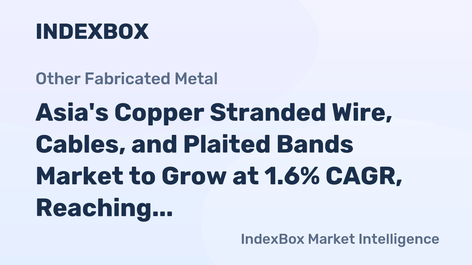 Asia's Copper Stranded Wire, Cables, and Plaited Bands Market to Grow at 1.6% CAGR, Reaching 1.1M Tons by 2035