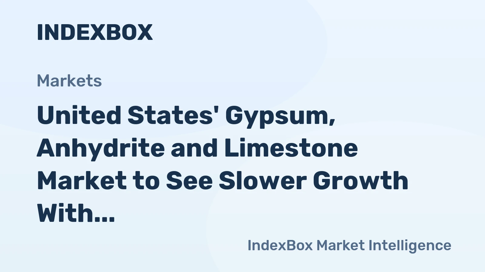 United States' Gypsum, Anhydrite and Limestone Market to See Slower Growth With a +0.9% CAGR Through 2035