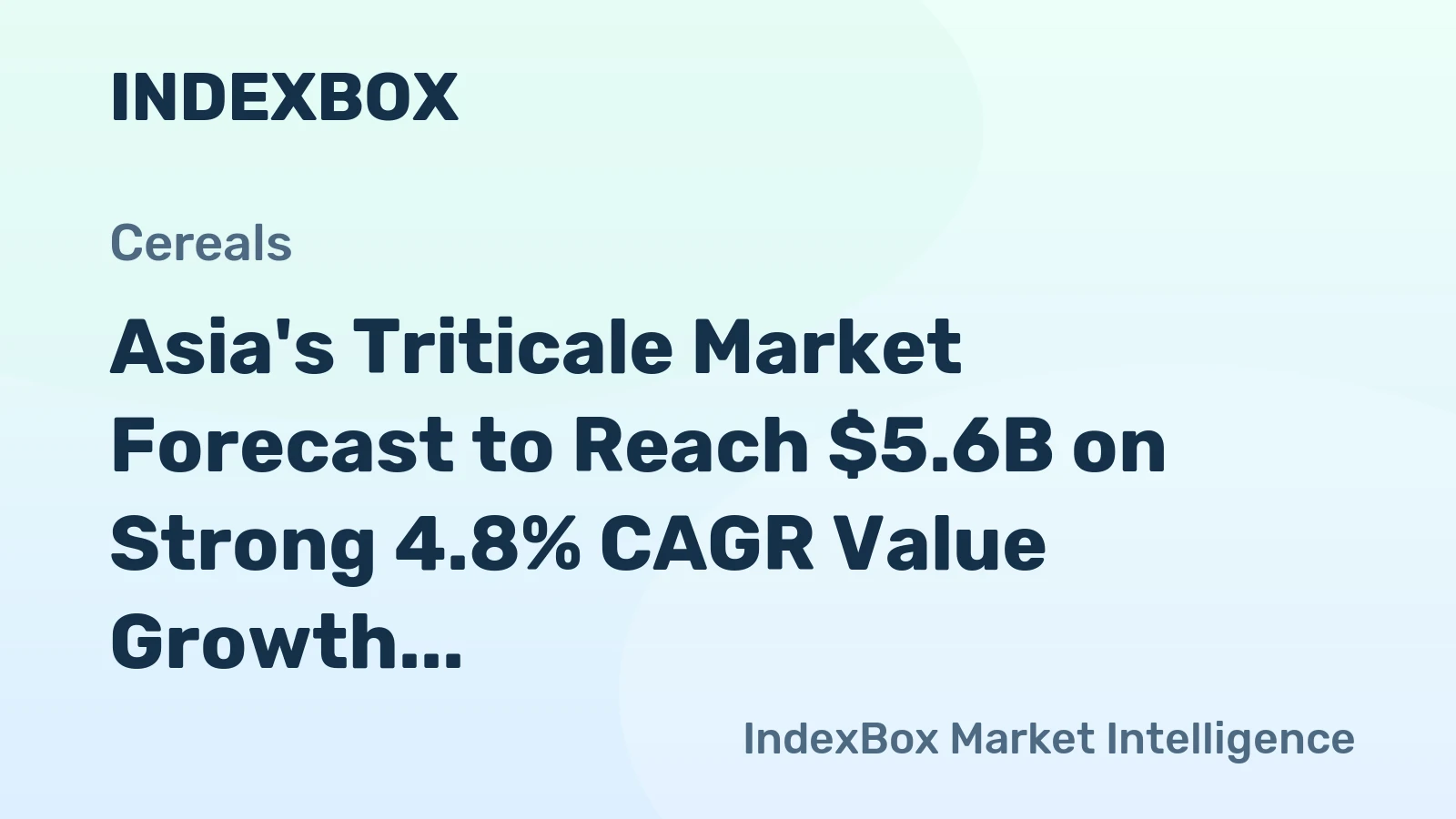 Asia's Triticale Market Forecast to Reach $5.6B on Strong 4.8% CAGR Value Growth