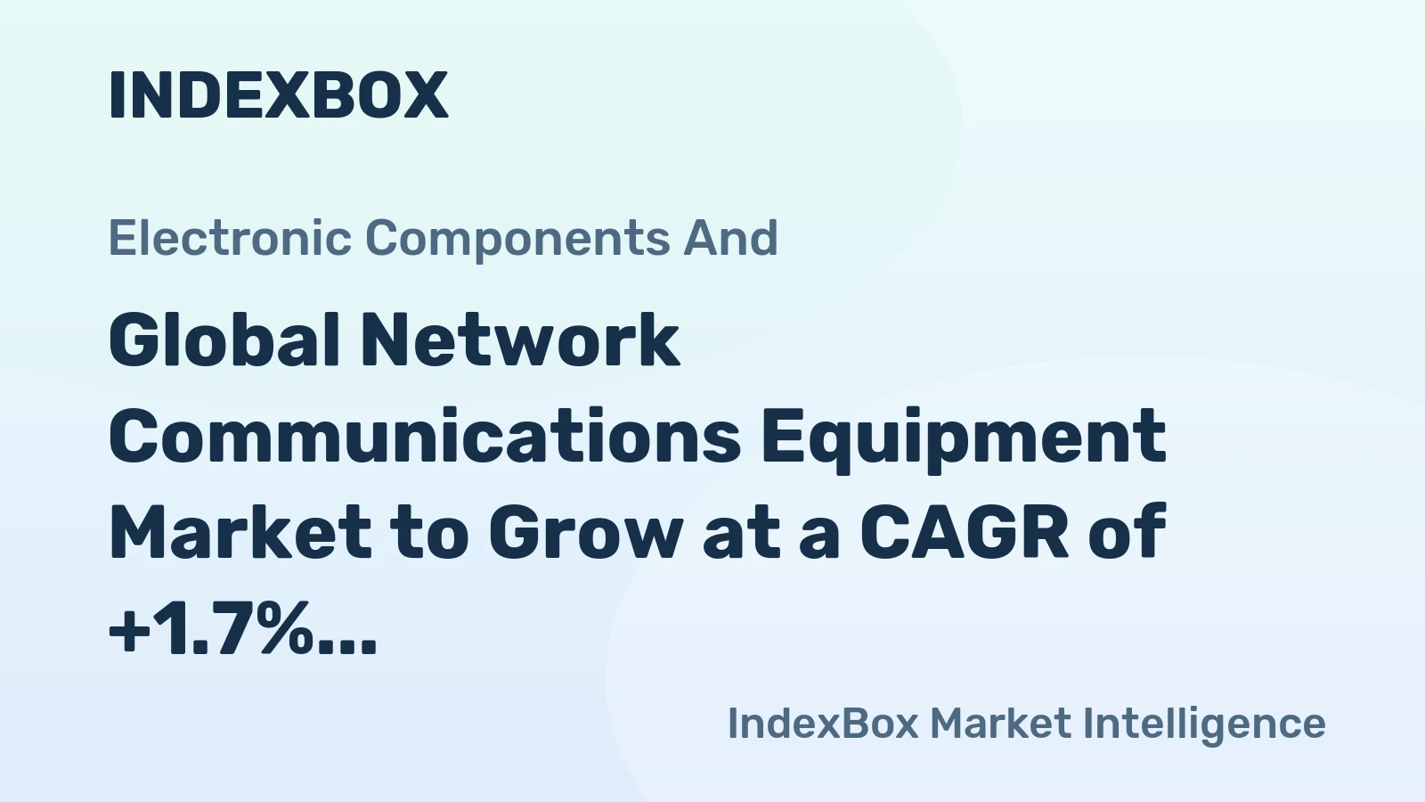Global Network Communications Equipment Market to Grow at a CAGR of +1.7% through 2035