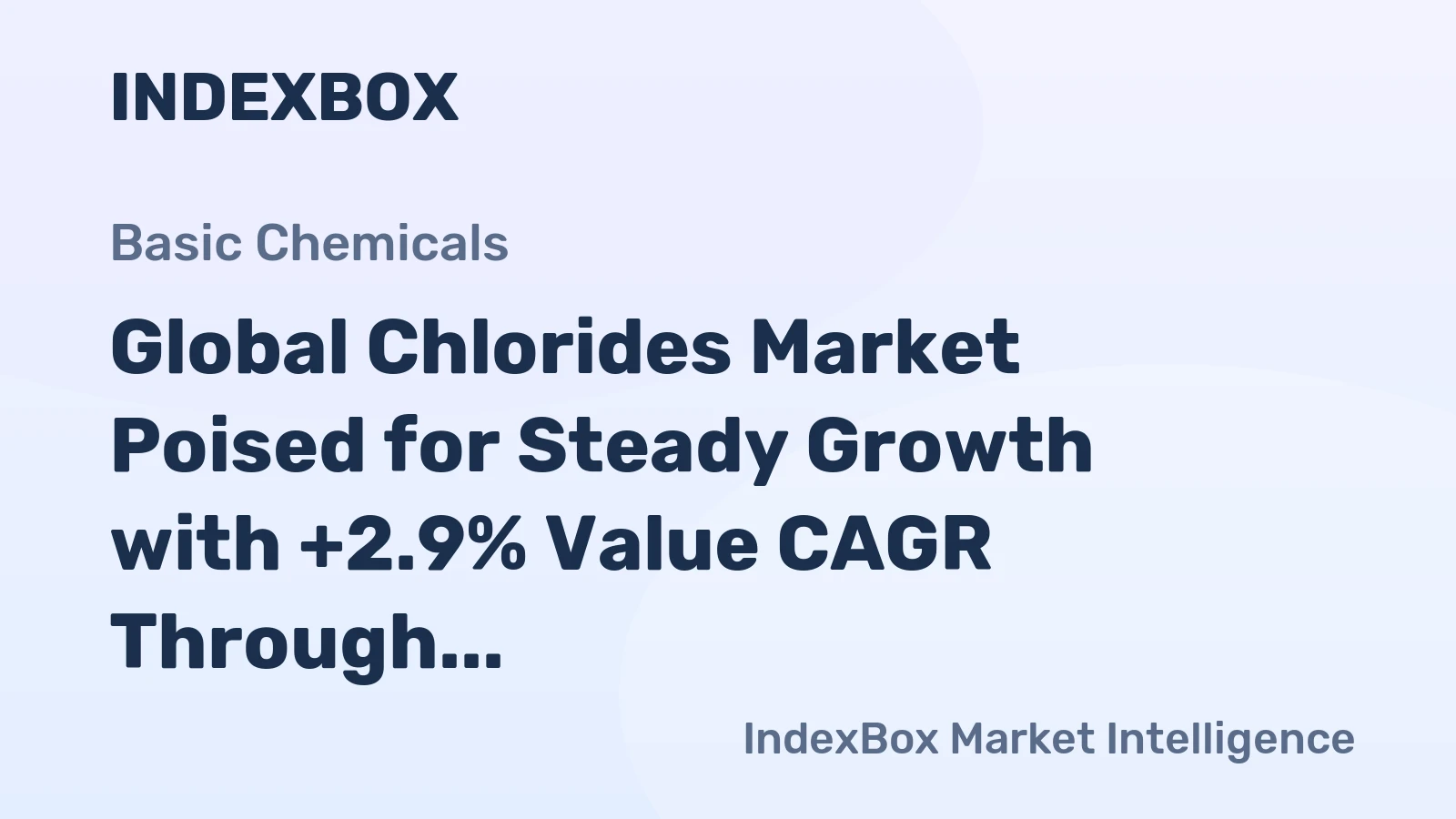 Global Chlorides Market Poised for Steady Growth with +2.9% Value CAGR Through 2035