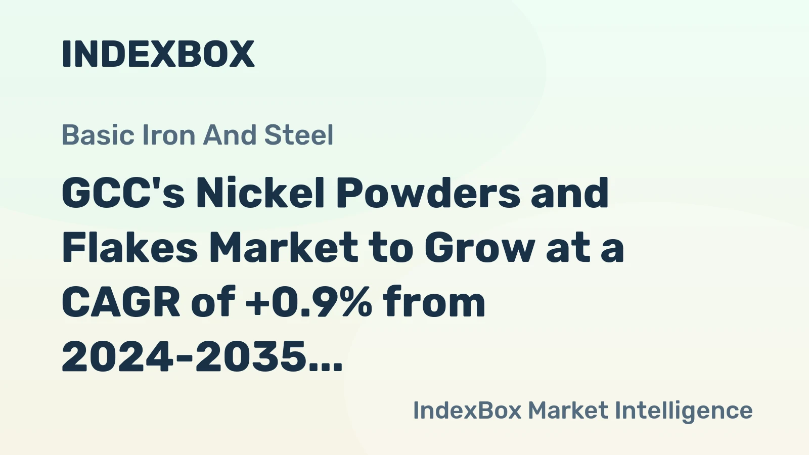 GCC's Nickel Powders and Flakes Market to Grow at a CAGR of +0.9% from 2024-2035, Reaching 1.6K Tons