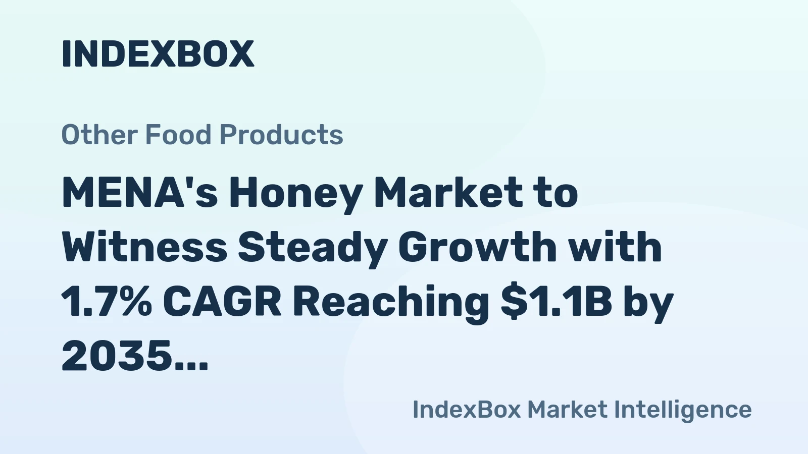 MENA's Honey Market to Witness Steady Growth with 1.7% CAGR Reaching $1.1B by 2035