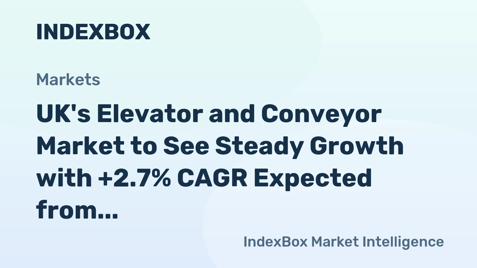 UK's Elevator and Conveyor Market to See Steady Growth with +2.7% CAGR Expected from 2024-2035