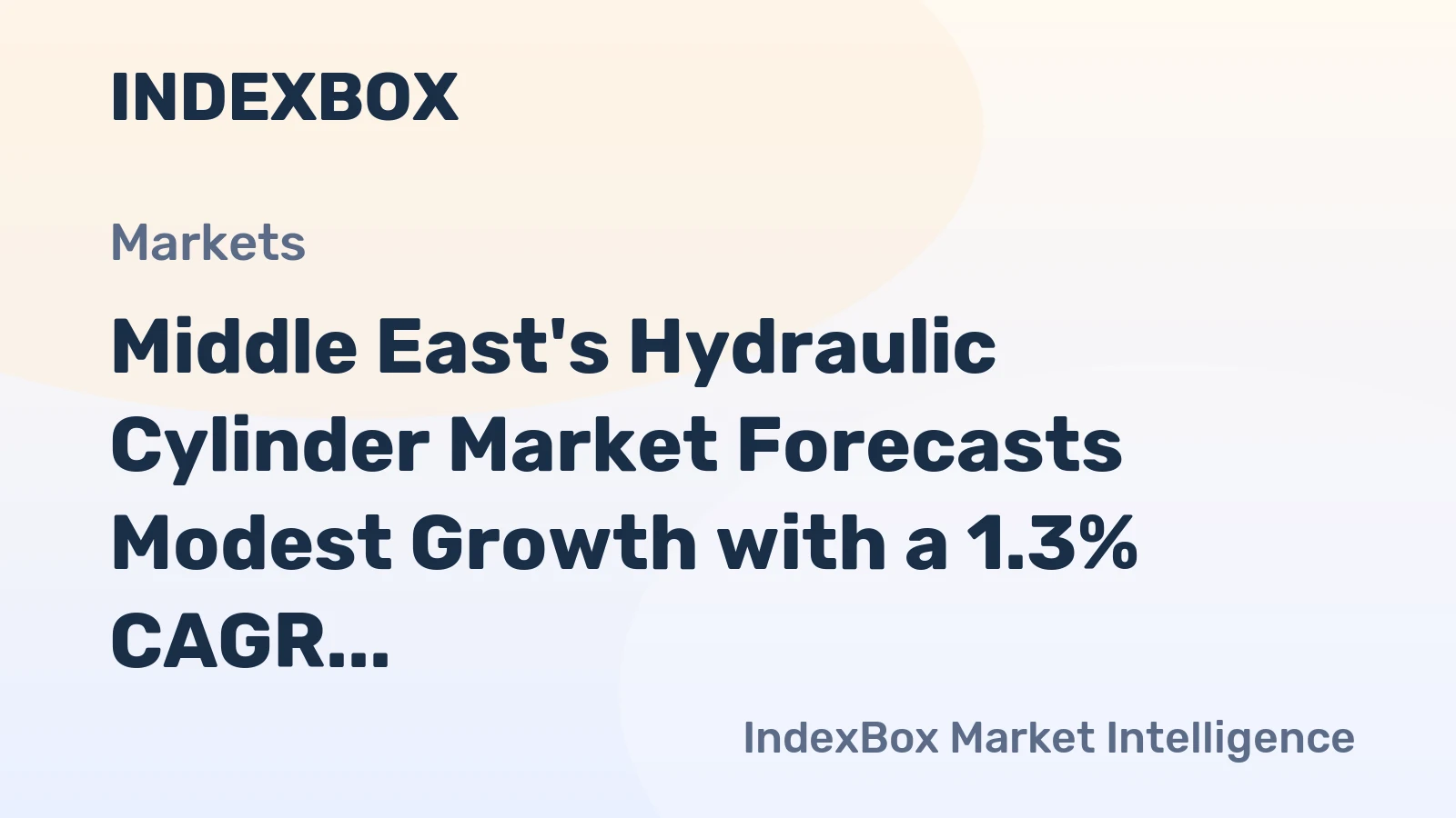 Middle East's Hydraulic Cylinder Market Forecasts Modest Growth with a 1.3% CAGR Through 2035