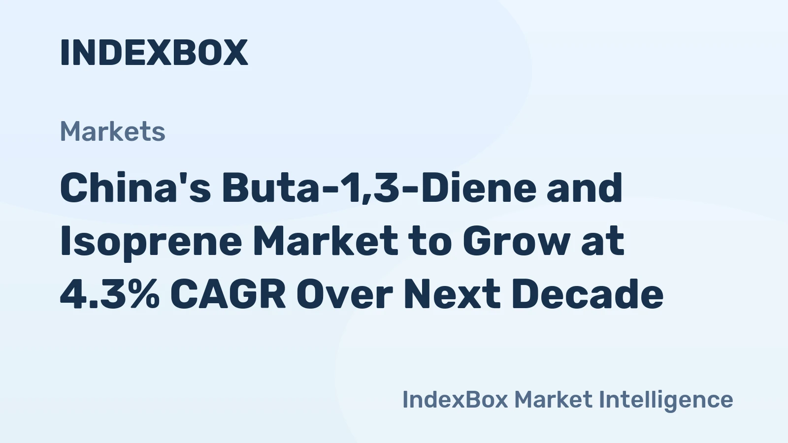 China's Buta-1,3-Diene and Isoprene Market to Grow at 4.3% CAGR Over Next Decade