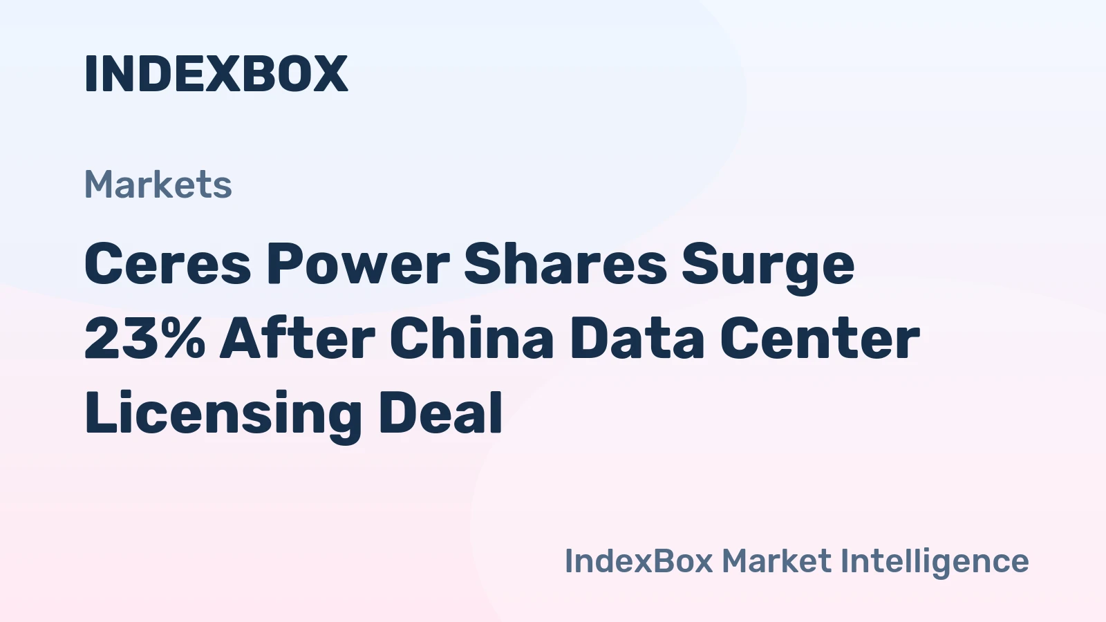Ceres Power Shares Surge 23% After China Data Center Licensing Deal