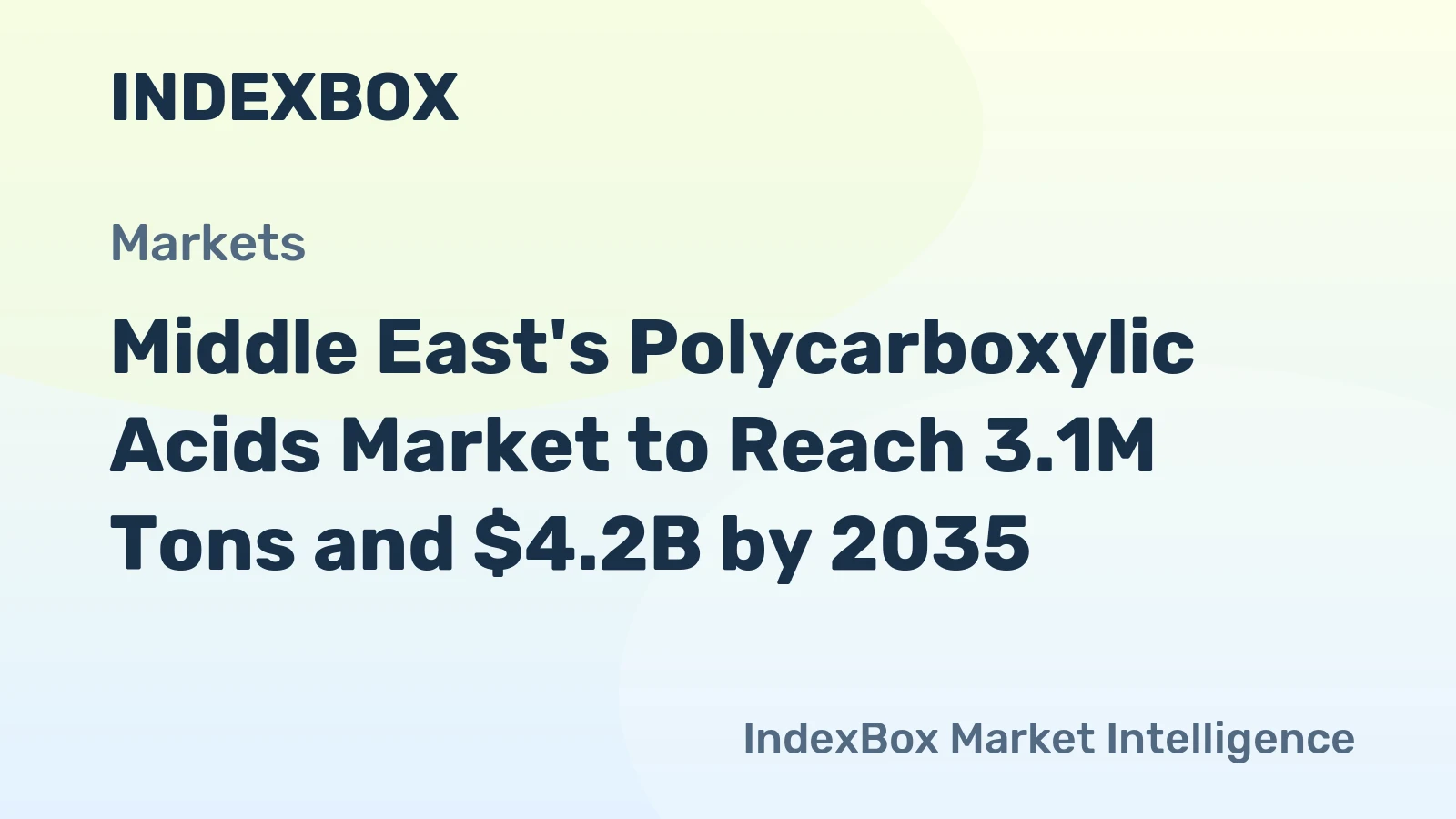 Middle East's Polycarboxylic Acids Market to Reach 3.1M Tons and $4.2B by 2035