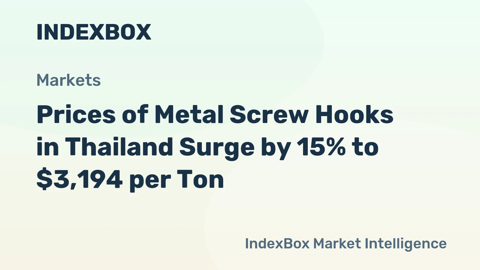 Prices of Metal Screw Hooks in Thailand Surge by 15% to $3,194 per Ton