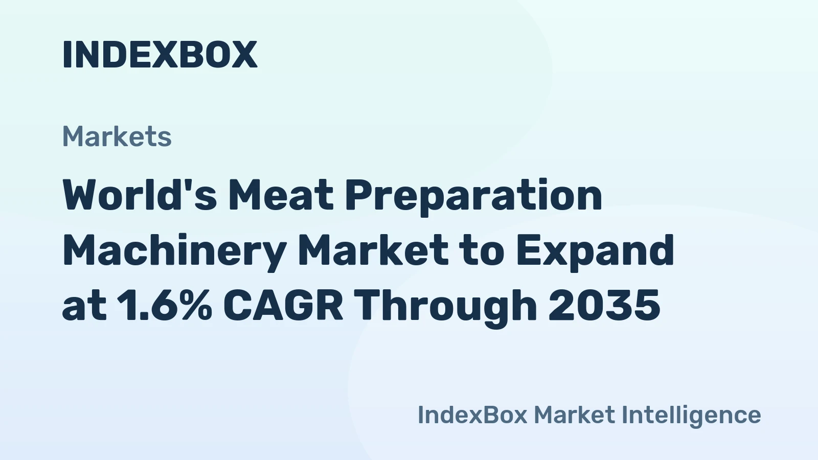 World's Meat Preparation Machinery Market to Expand at 1.6% CAGR Through 2035