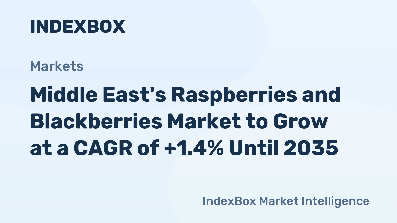 Middle East's Raspberries and Blackberries Market to Grow at a CAGR of +1.4% Until 2035