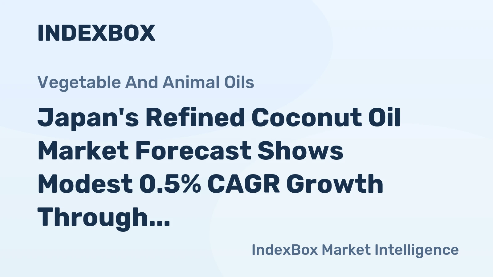 Japan's Refined Coconut Oil Market Forecast Shows Modest 0.5% CAGR Growth Through 2035