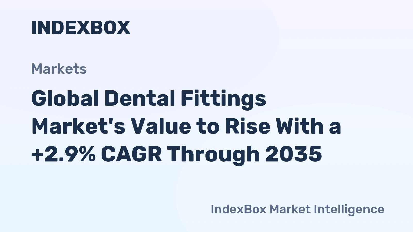Global Dental Fittings Market's Value to Rise With a +2.9% CAGR Through 2035