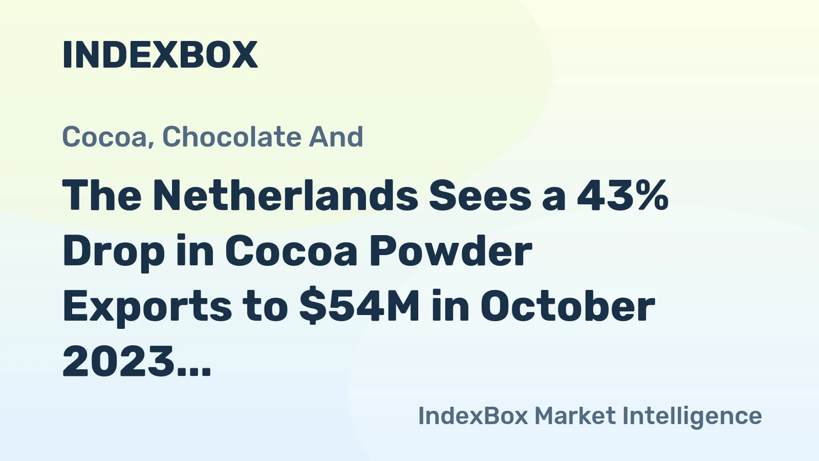 The Netherlands Sees a 43% Drop in Cocoa Powder Exports to $54M in October 2023