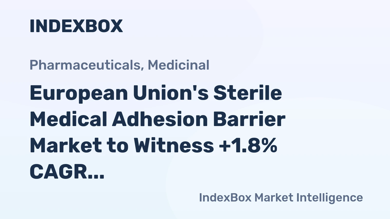 European Union's Sterile Medical Adhesion Barrier Market to Witness +1.8% CAGR Growth from 2024 to 2035