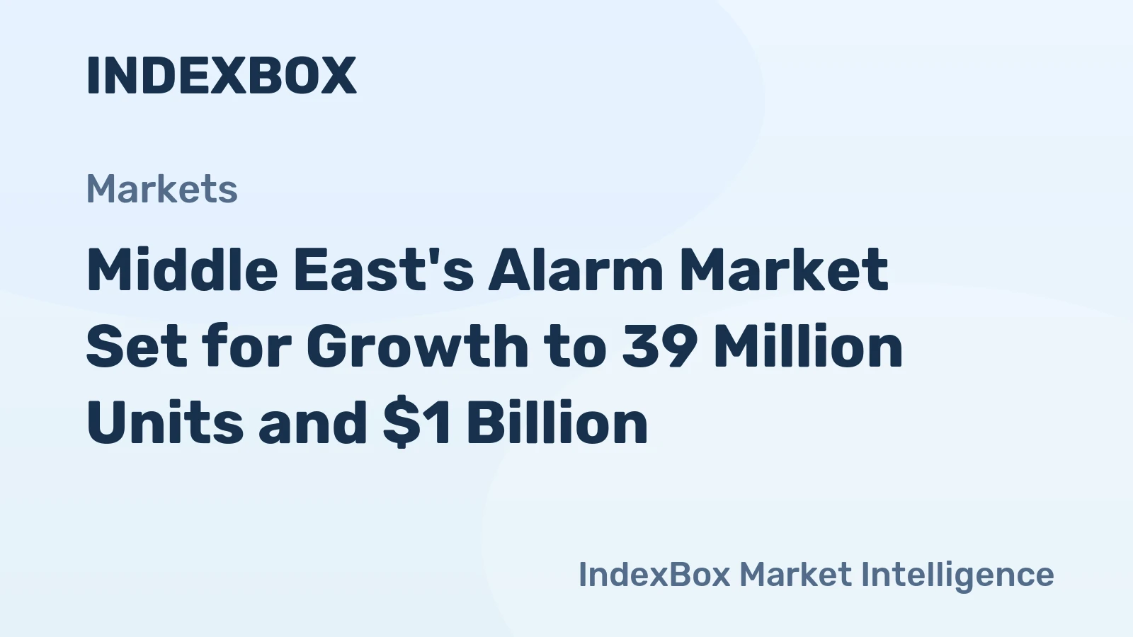 Middle East's Alarm Market Set for Growth to 39 Million Units and $1 Billion