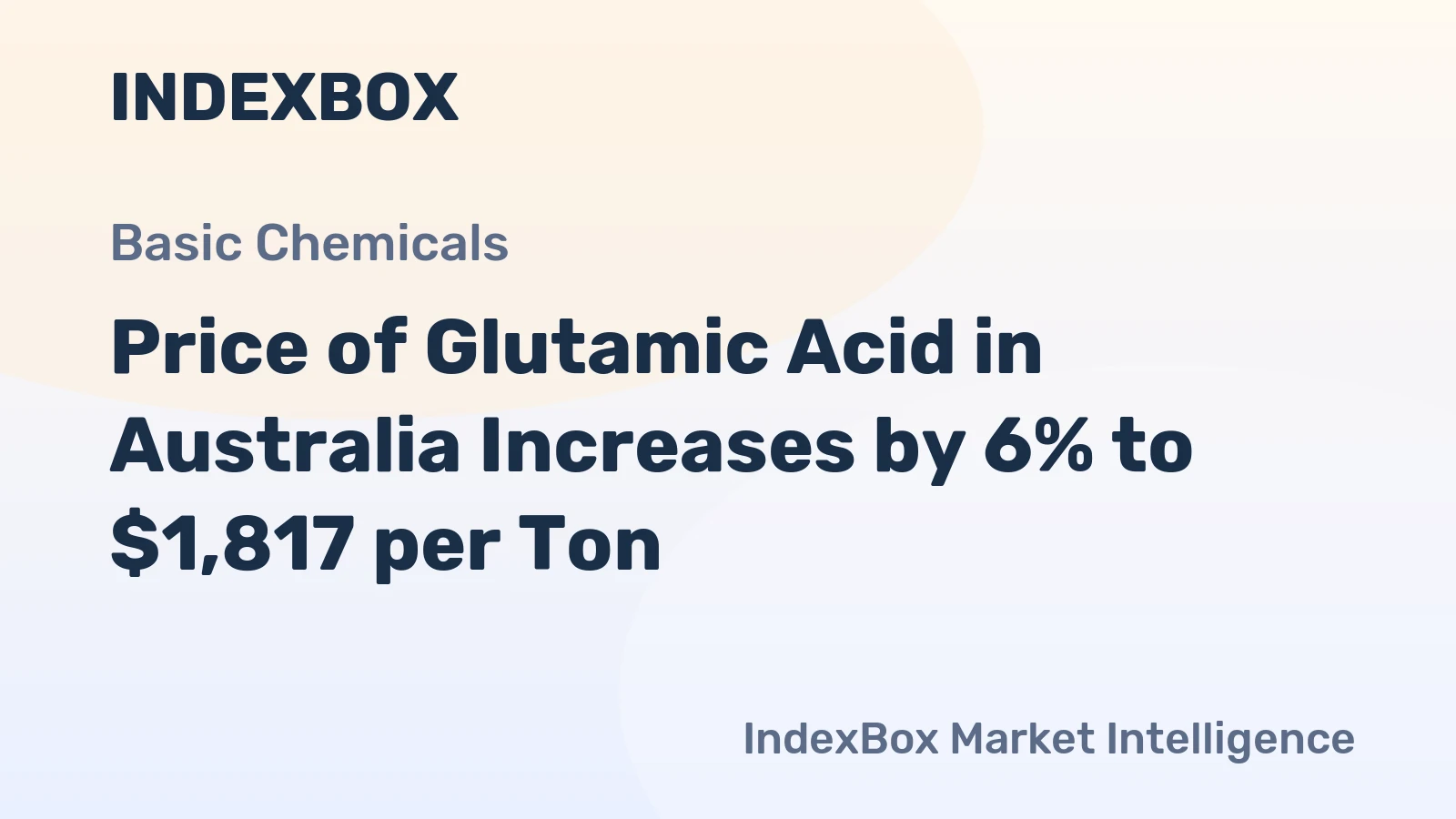 Price of Glutamic Acid in Australia Increases by 6% to $1,817 per Ton