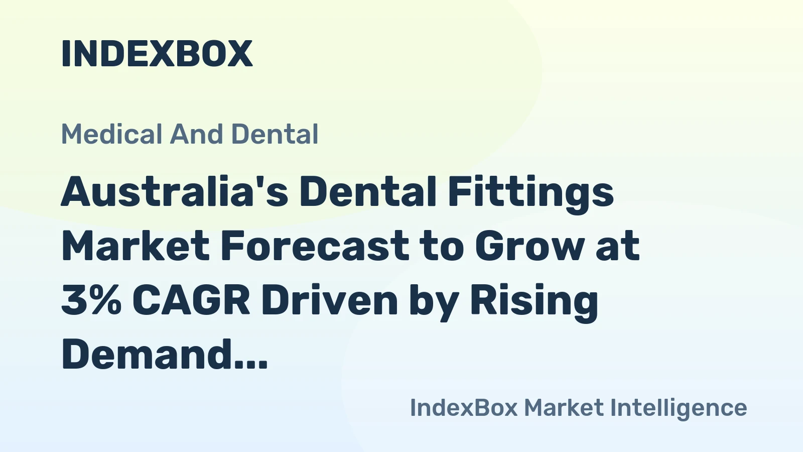Australia's Dental Fittings Market Forecast to Grow at 3% CAGR Driven by Rising Demand