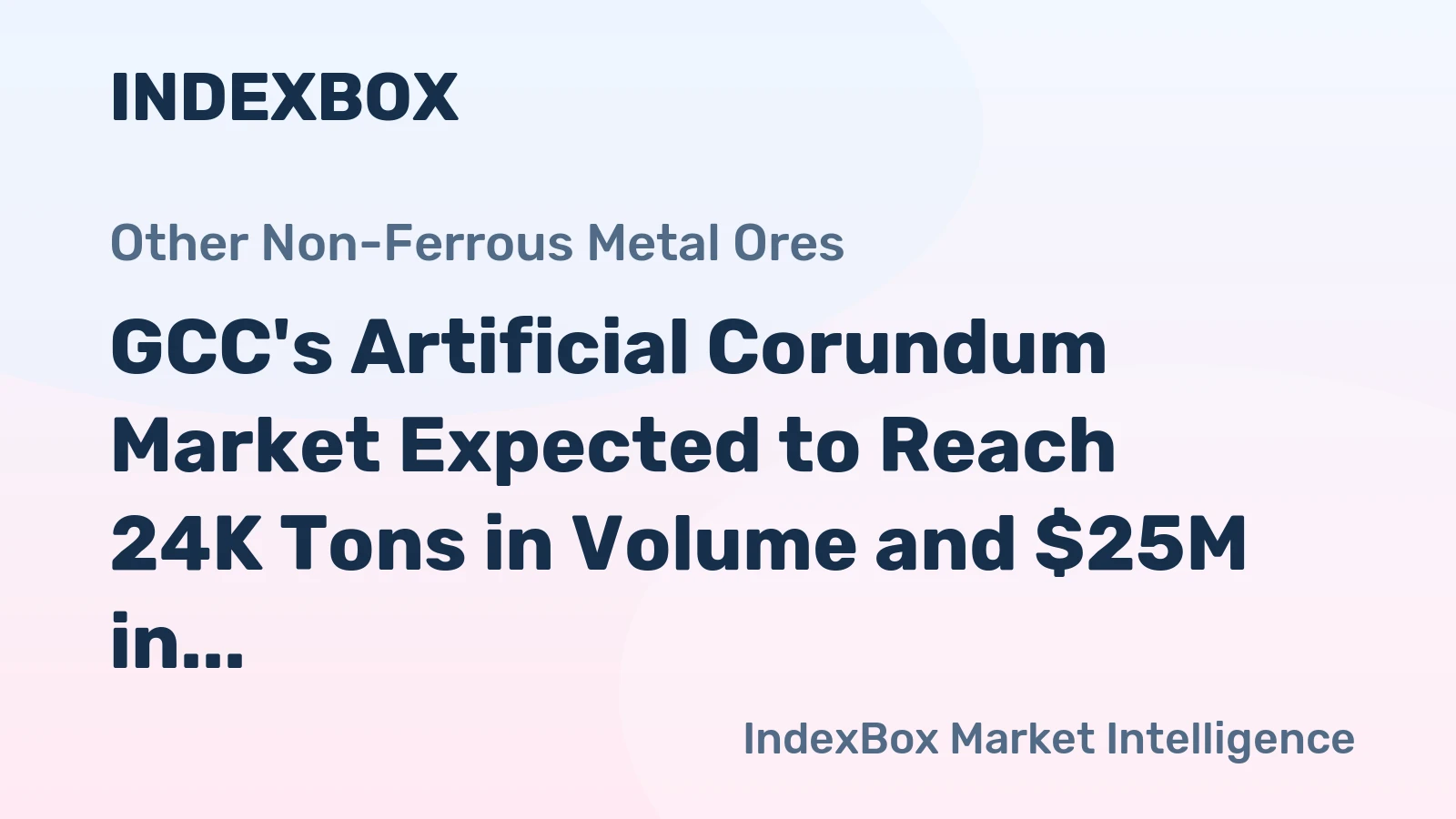 GCC's Artificial Corundum Market Expected to Reach 24K Tons in Volume and $25M in Value by 2035