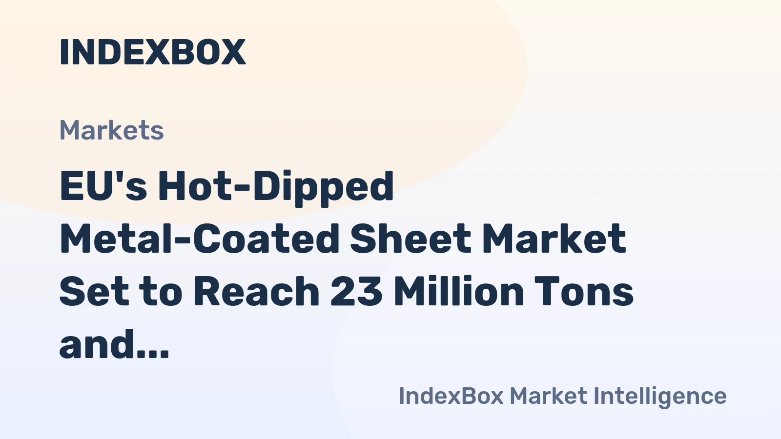 EU's Hot-Dipped Metal-Coated Sheet Market Set to Reach 23 Million Tons and $28.2 Billion by 2035