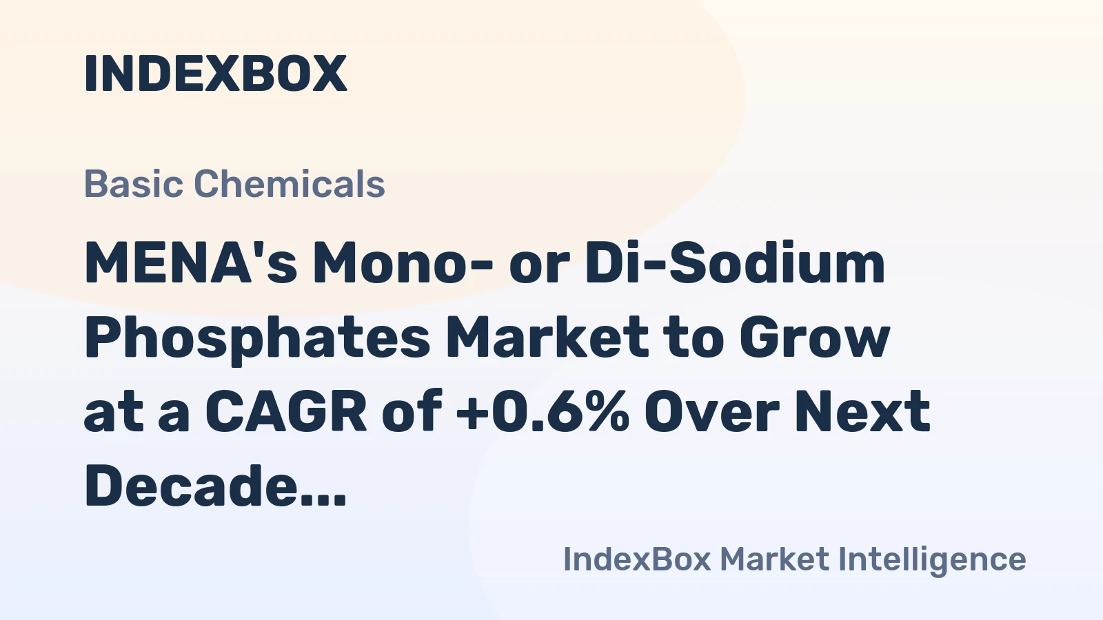 MENA's Mono- or Di-Sodium Phosphates Market to Grow at a CAGR of +0.6% Over Next Decade, Reaching $34M by 2035
