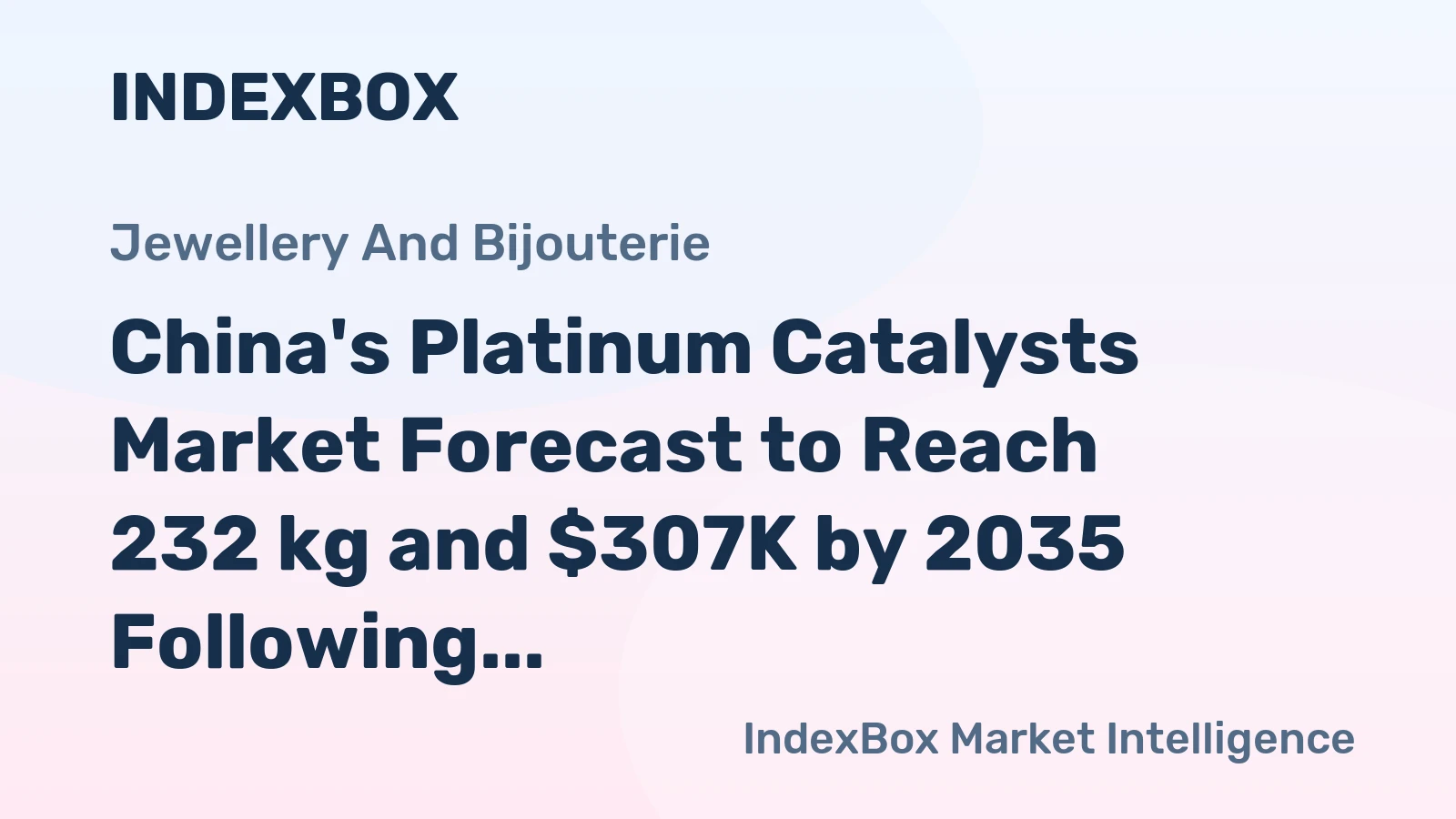 China's Platinum Catalysts Market Forecast to Reach 232 kg and $307K by 2035 Following Recent Contraction