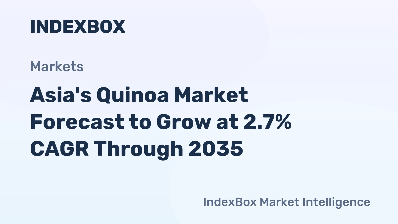 Asia's Quinoa Market Forecast to Grow at 2.7% CAGR Through 2035