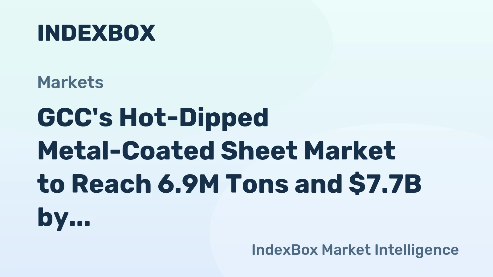 GCC's Hot-Dipped Metal-Coated Sheet Market to Reach 6.9M Tons and $7.7B by 2035