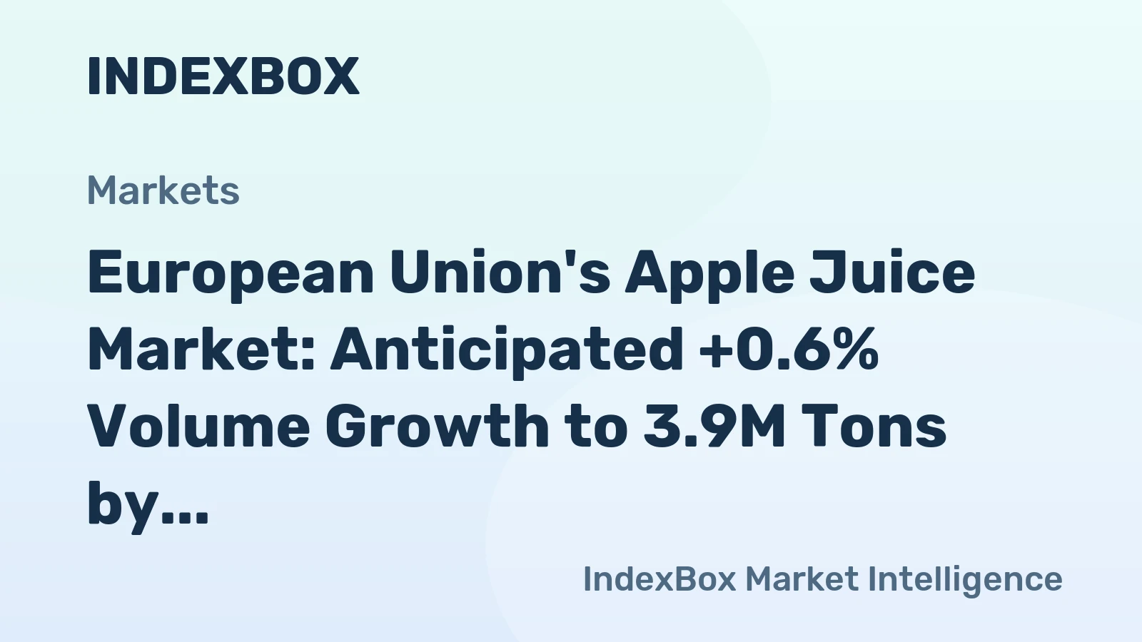 European Union's Apple Juice Market: Anticipated +0.6% Volume Growth to 3.9M Tons by 2035, Value Expected to Reach $2.9B
