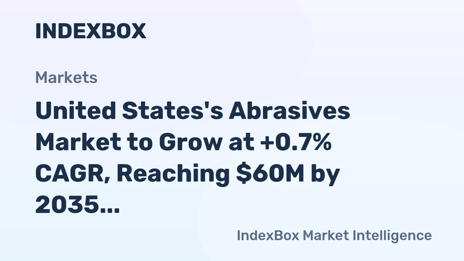 United States's Abrasives Market to Grow at +0.7% CAGR, Reaching $60M by 2035