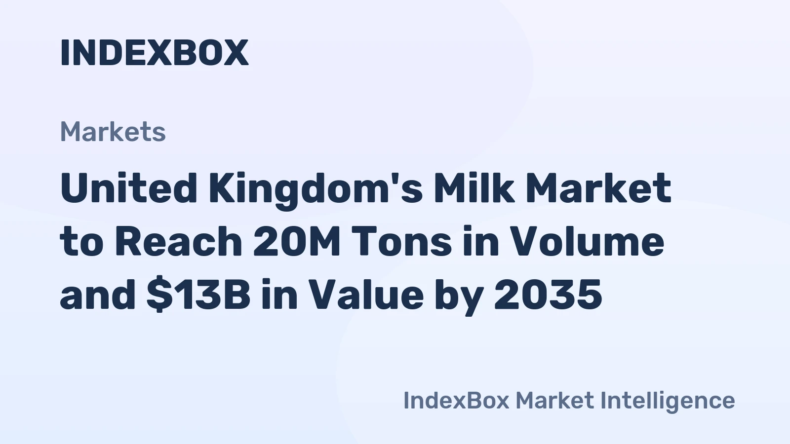 United Kingdom's Milk Market to Reach 20M Tons in Volume and $13B in Value by 2035